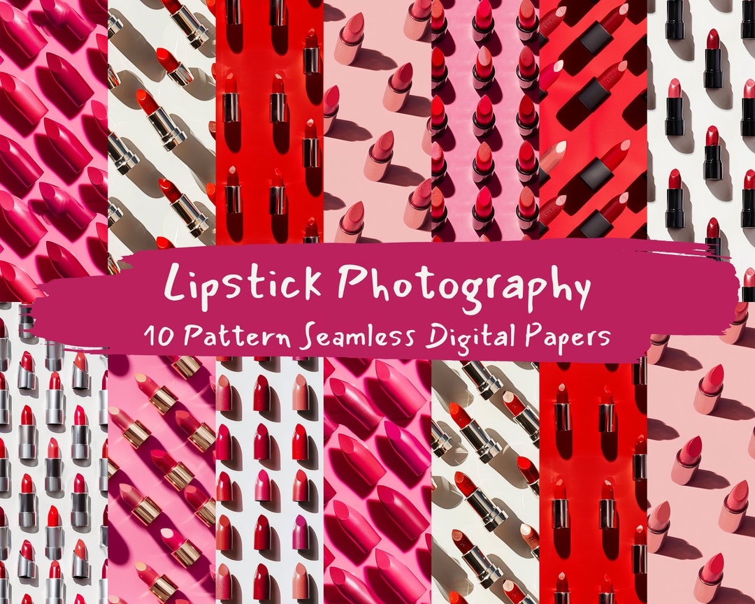 Lipstick Photography Pattern Seamless Digital Papers - Printable ...