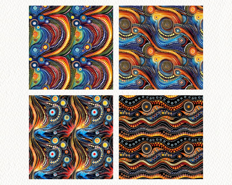 Australian Aboriginal Pattern Seamless Digital Papers - Printable ...