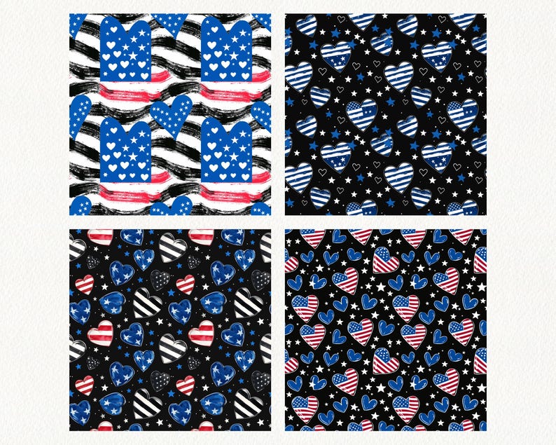 Police Tribute Pattern Seamless Digital Papers - Printable Scrapbook ...