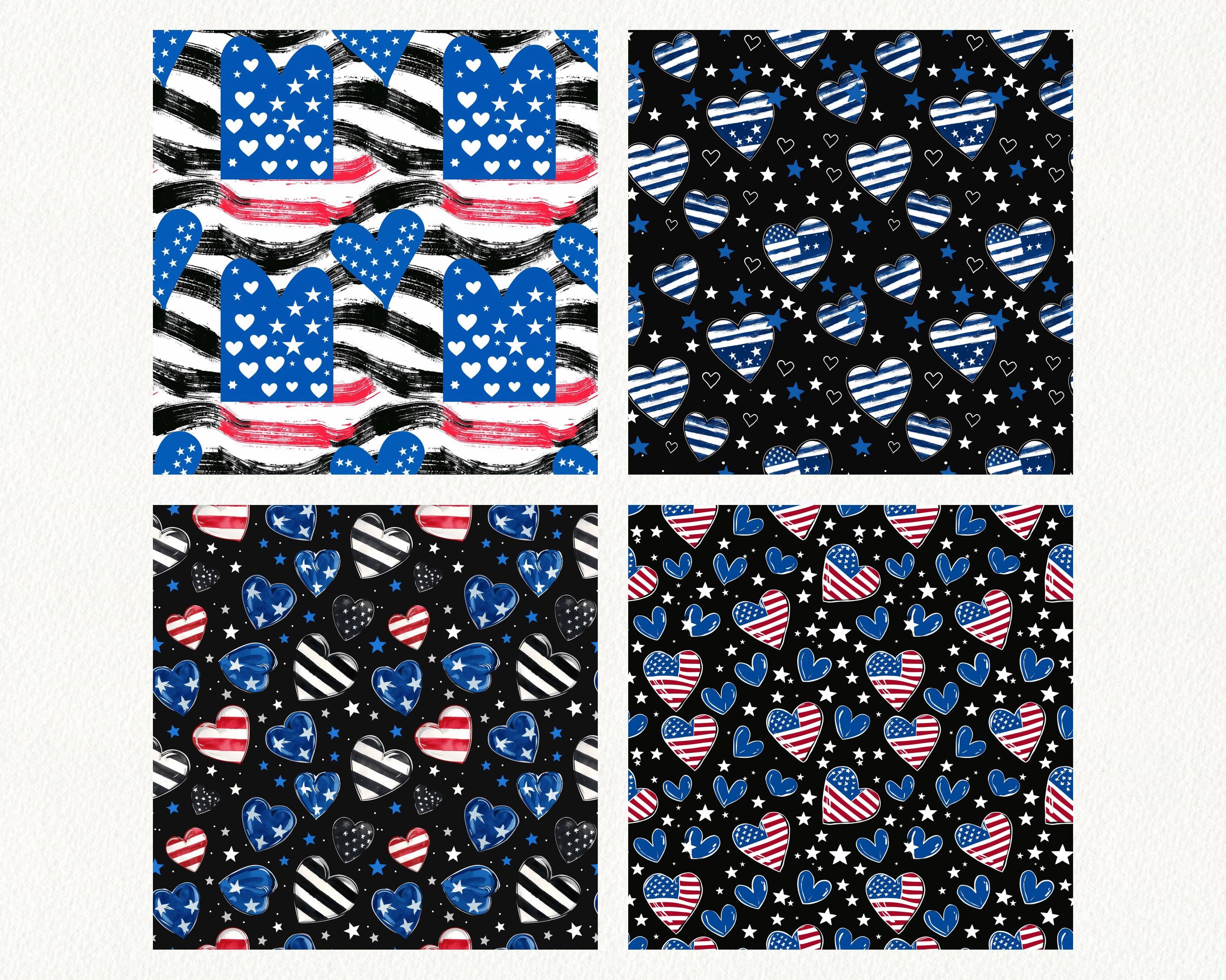 Police Tribute Pattern Seamless Digital Papers - Printable Scrapbook ...