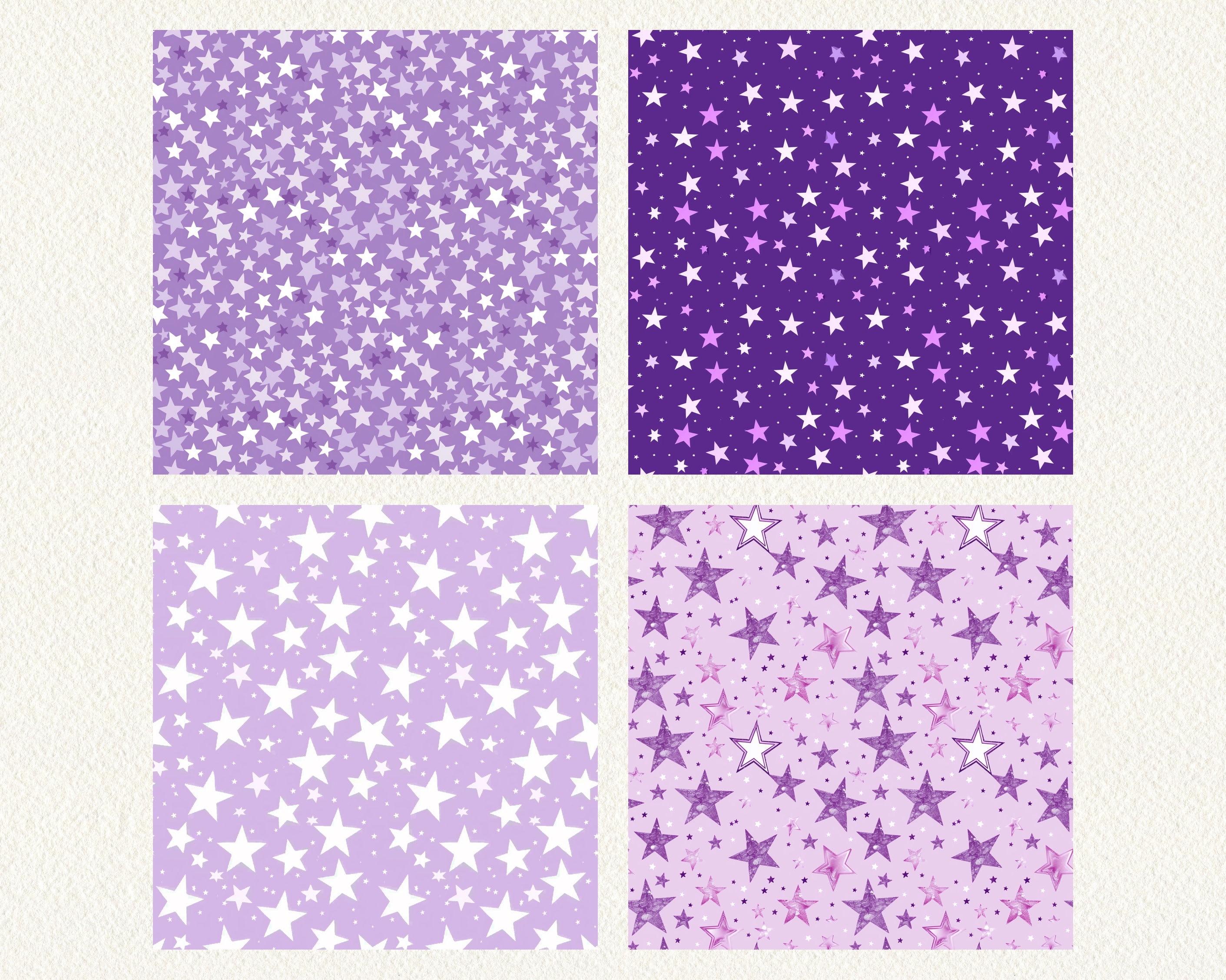 MD Purple Stars Pattern Seamless Digital Papers - Printable Scrapbook ...