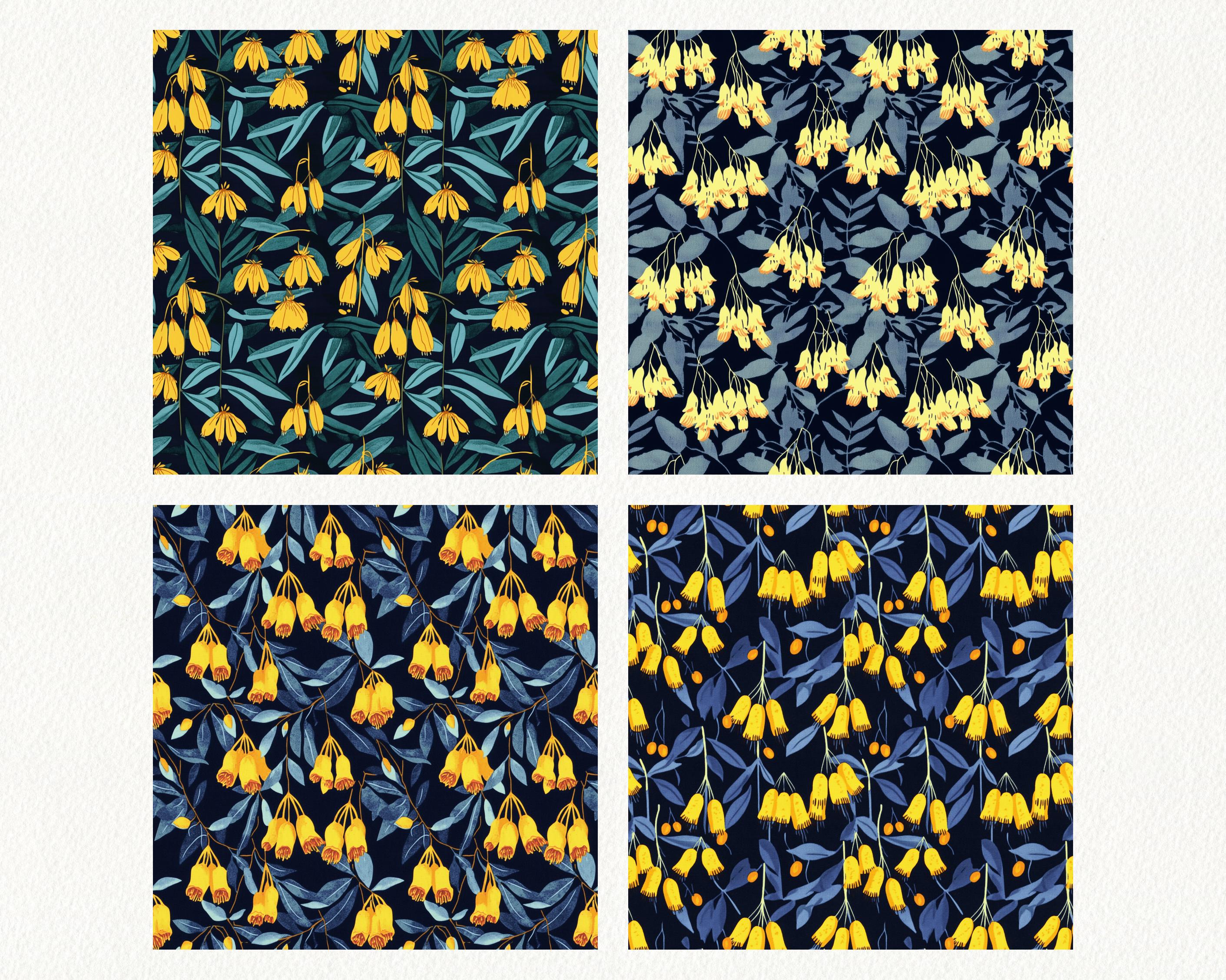 Kowhai Floral Pattern Seamless Digital Papers - Printable Scrapbook ...