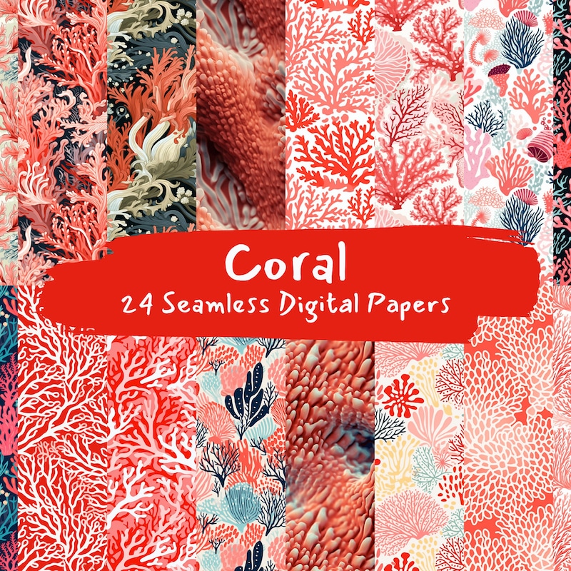 Coral Papers - Etsy