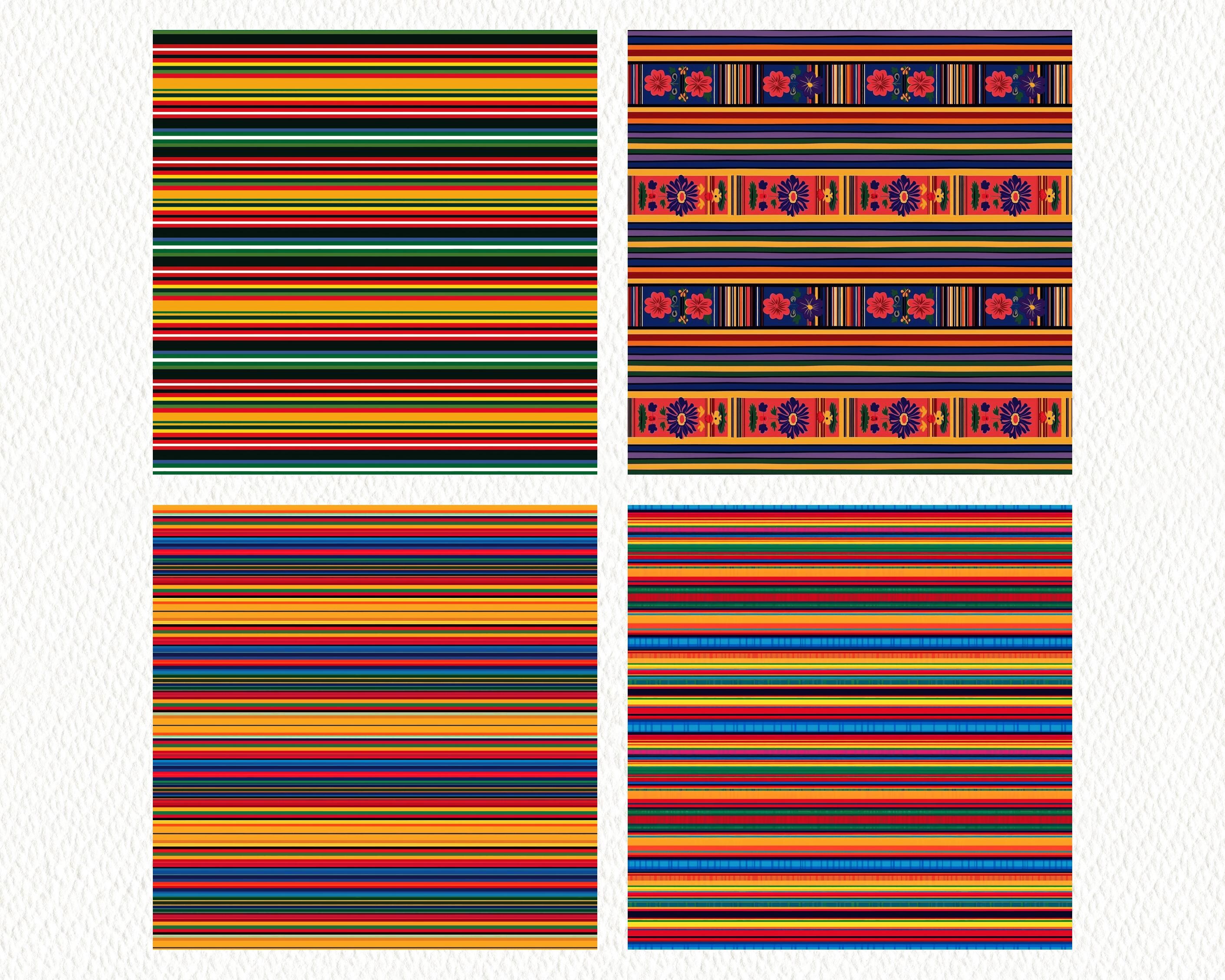 Mexican Serape Stripes Pattern Seamless Digital Papers - Printable ...