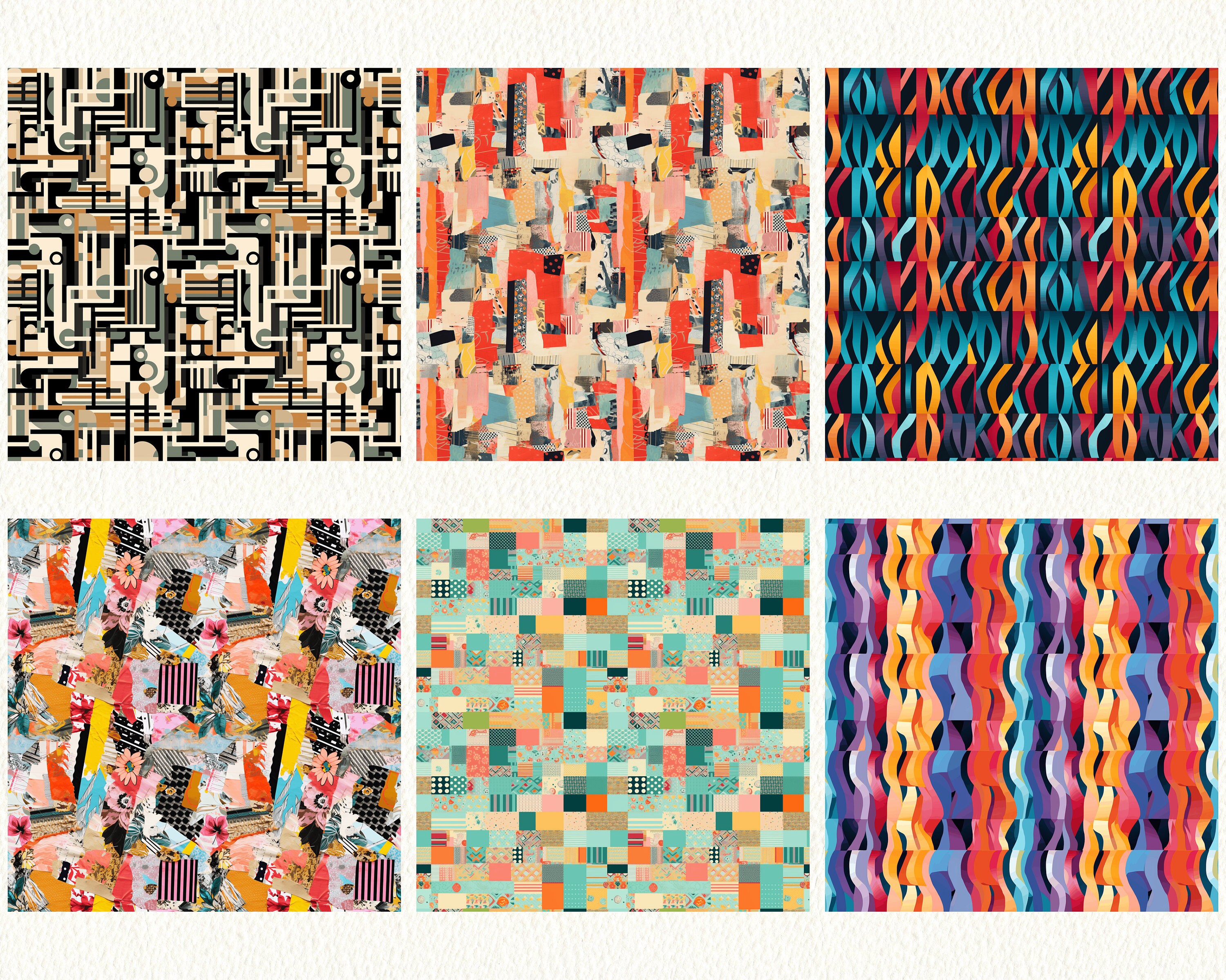 Collage Pattern Digital Papers Seamless Tile Patterns Printable ...