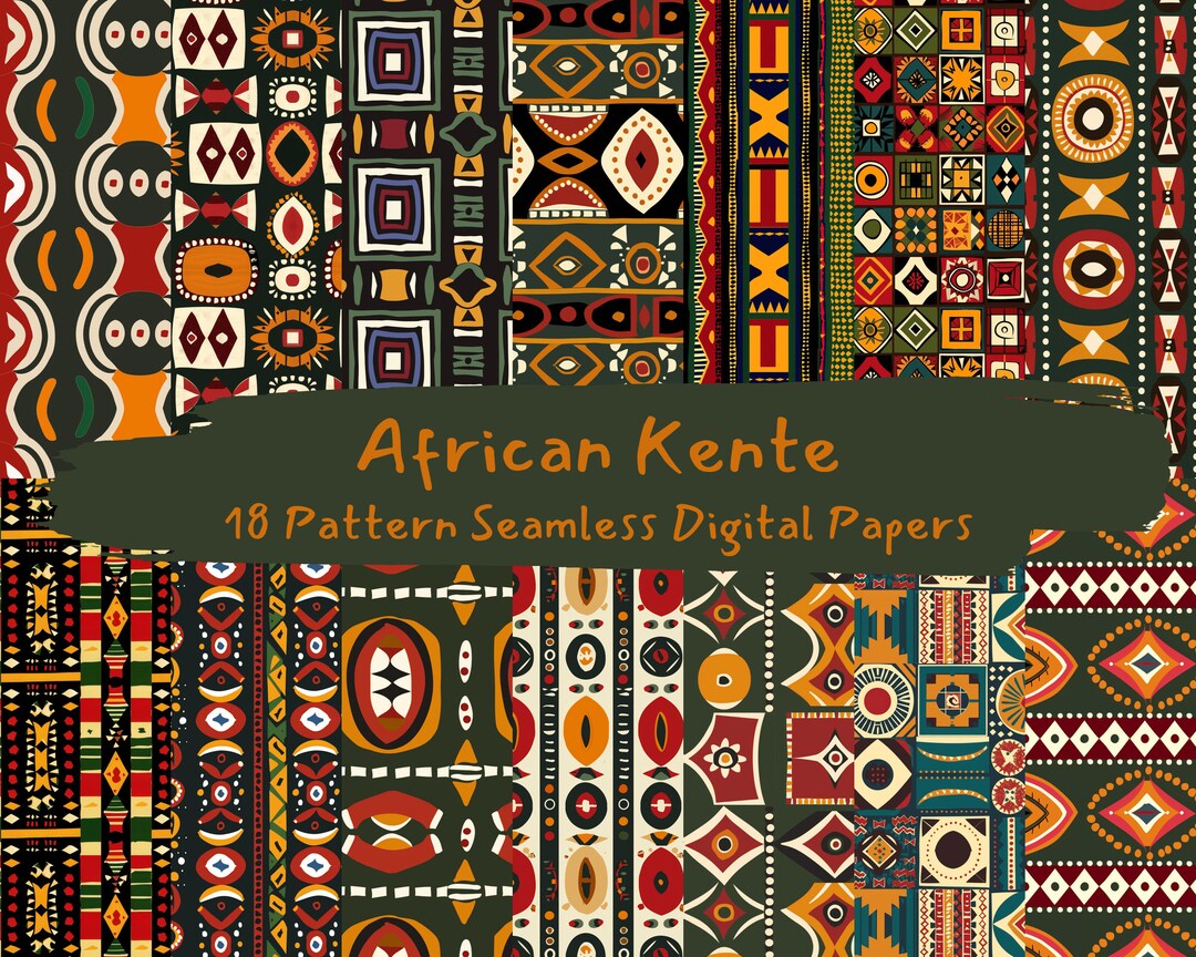 African Kente Pattern Seamless Digital Papers - Printable Scrapbook ...