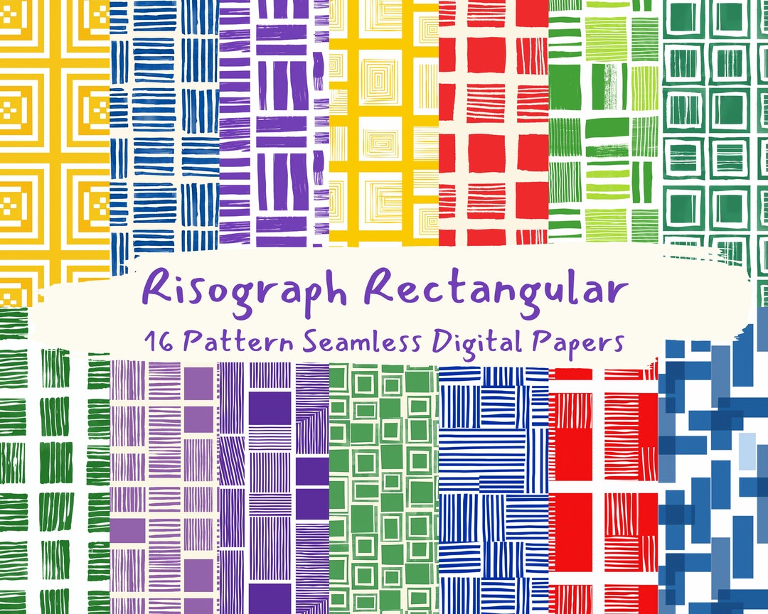 Risograph Rectangular Pattern Seamless Digital Papers - Printable ...