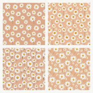 Spring Floral Daisy Pattern Seamless Digital Papers - Printable ...