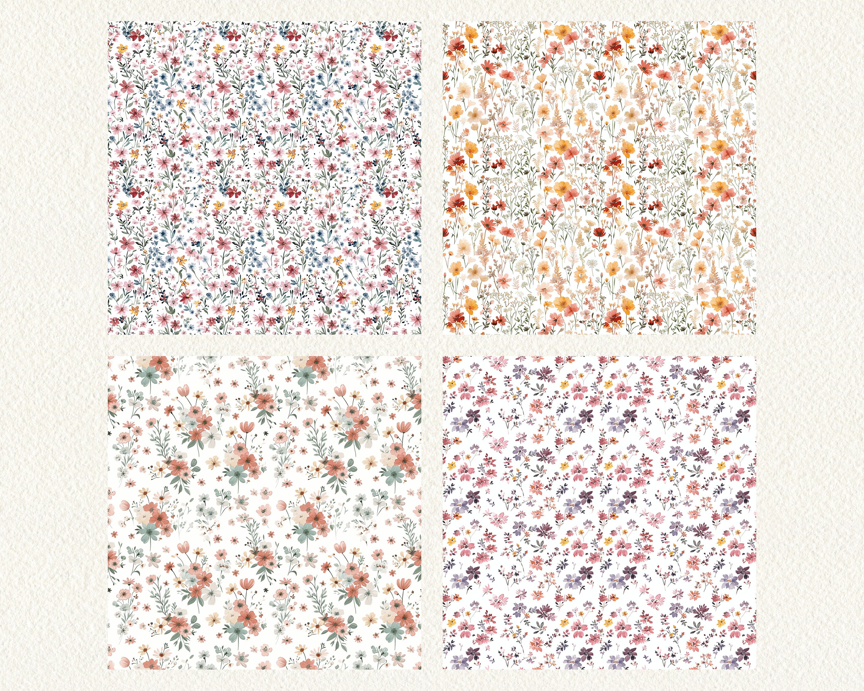 Little Dainty Flower Pattern Seamless Digital Papers - Tile Patterns ...