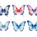 Watercolor Butterfly, Digital Printable Clip Art Graphics in PNG Format ...