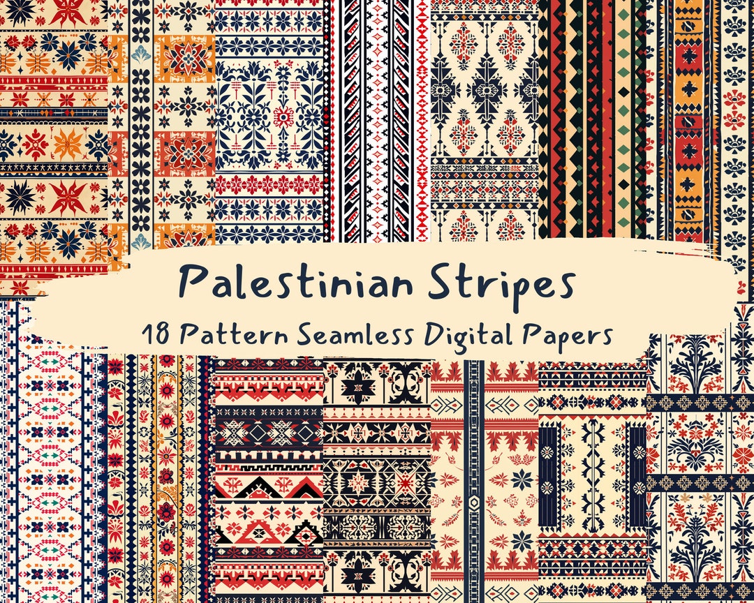 Palestinian Stripes Pattern Seamless Digital Papers - Printable ...