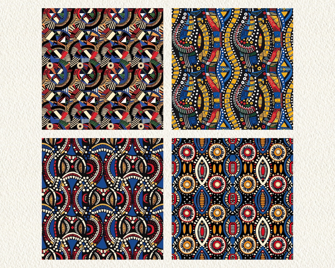 Ndebele Geometry Pattern Seamless Digital Papers - Printable Scrapbook ...