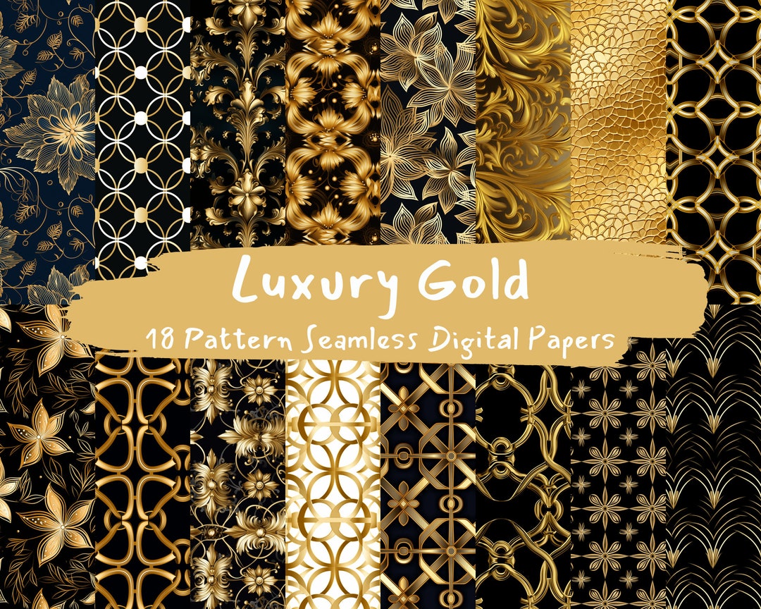 Luxury Gold Pattern Seamless Digital Papers - Tile Patterns Printable ...