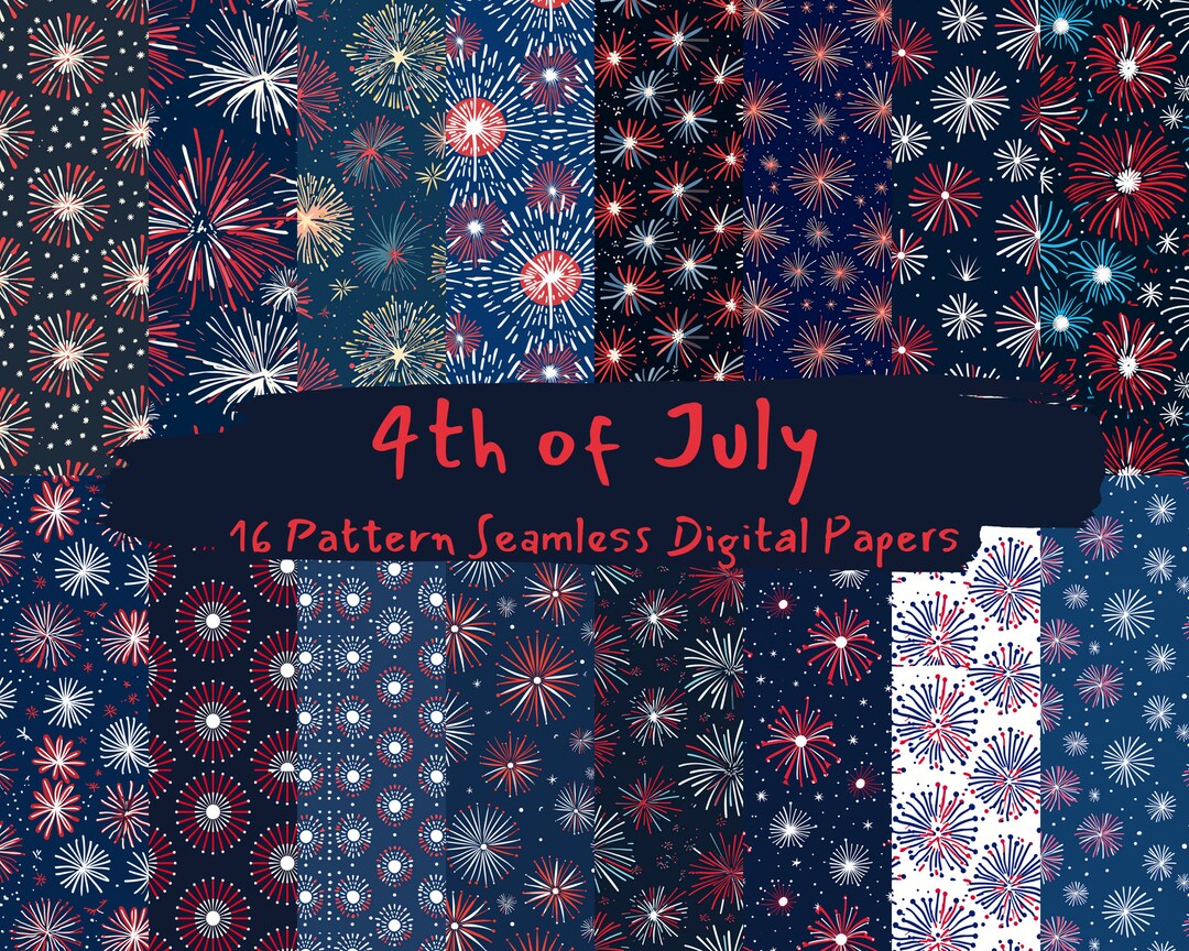 4th of July Pattern Seamless Digital Papers - Tile Patterns Printable ...