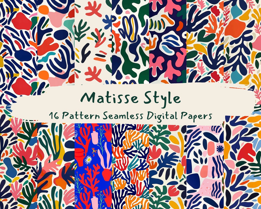 Matisse Style Pattern Seamless Digital Papers - Printable Scrapbook ...