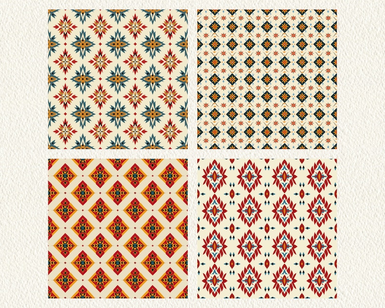 Indian Motifs Pattern Seamless Digital Papers - Printable Scrapbook ...