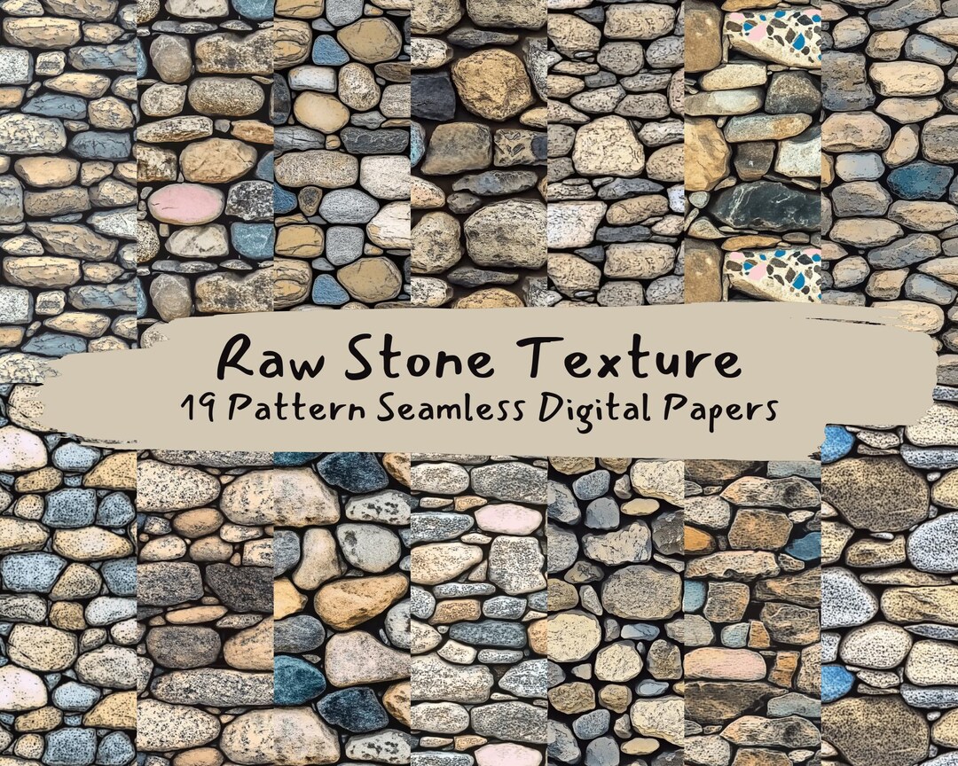 Raw Stone Texture Pattern Seamless Digital Papers - Printable Scrapbook ...