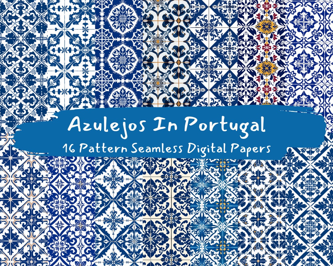 Azulejos in Portugal Pattern Seamless Digital Papers - Printable ...