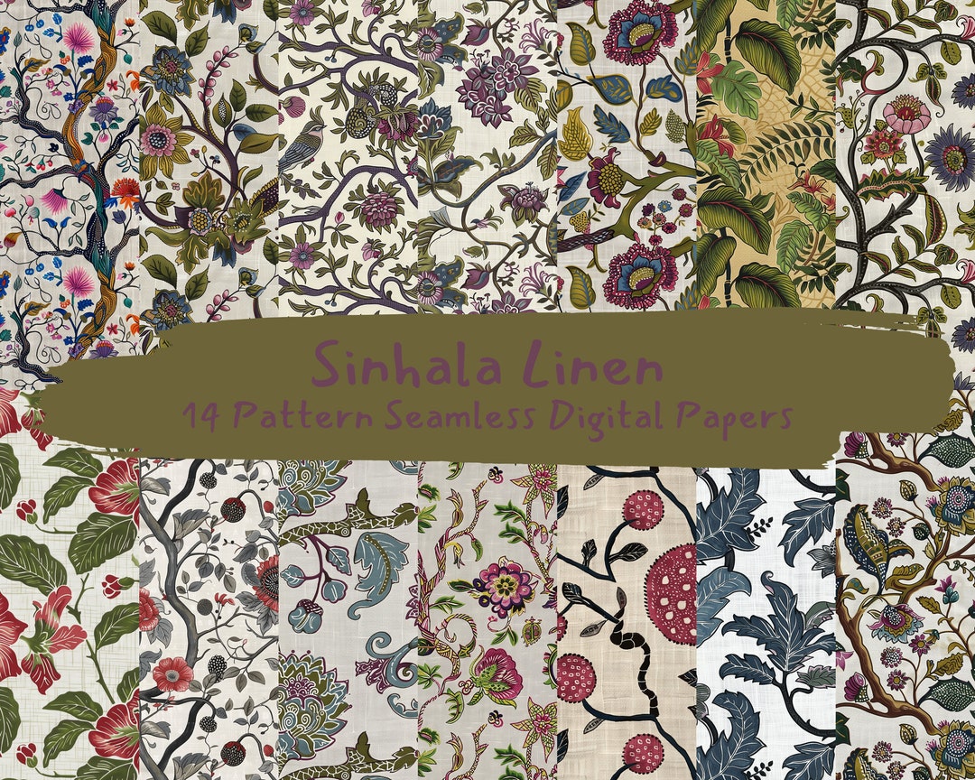 Sinhala Linen Pattern Seamless Digital Papers - Printable Scrapbook ...