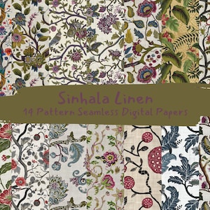 Sinhala Linen Pattern Seamless Digital Papers - Printable Scrapbook ...