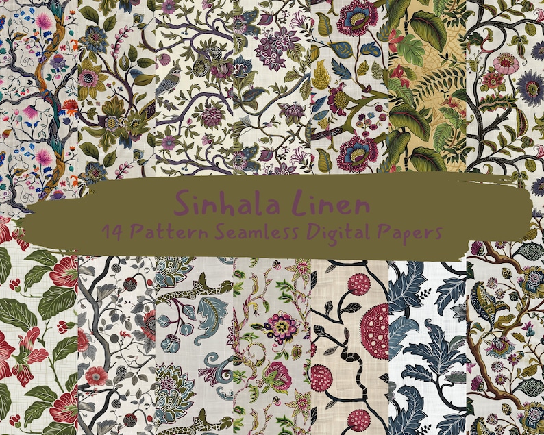 Sinhala Linen Pattern Seamless Digital Papers - Printable Scrapbook ...