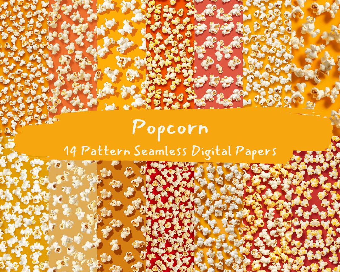 Popcorn Pattern Seamless Digital Papers - Printable Scrapbook Paper ...