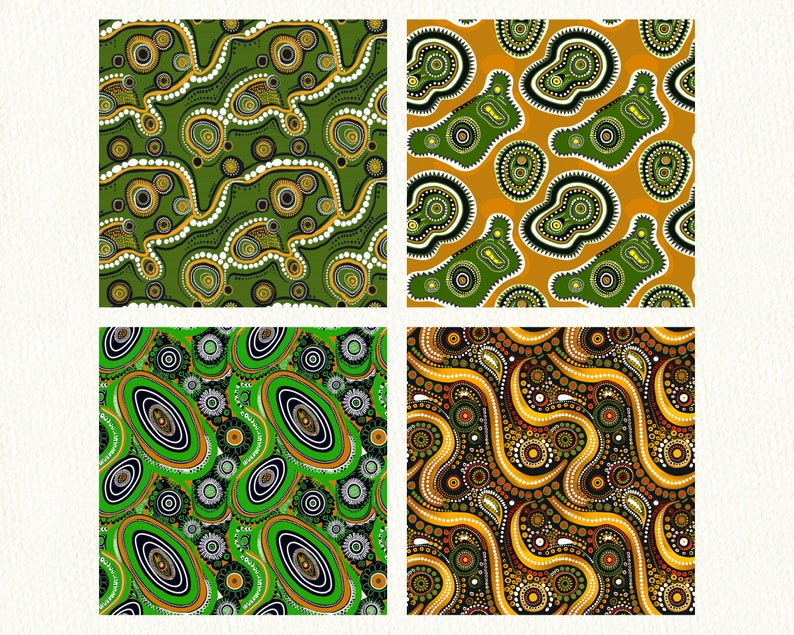 Aboriginal Art Pattern Seamless Digital Papers Printable Scrapbook ...