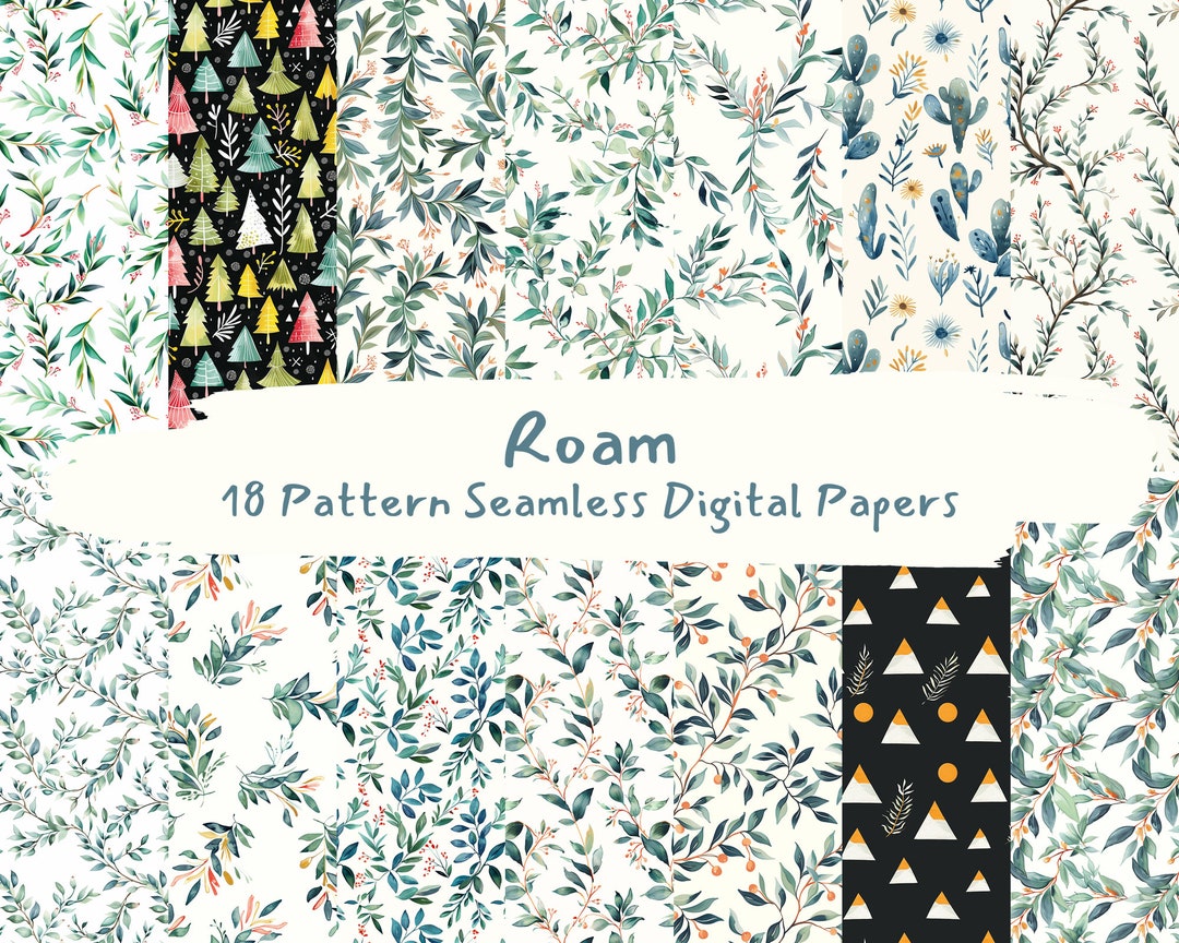 Roam Pattern Seamless Digital Papers - Printable Scrapbook Paper ...