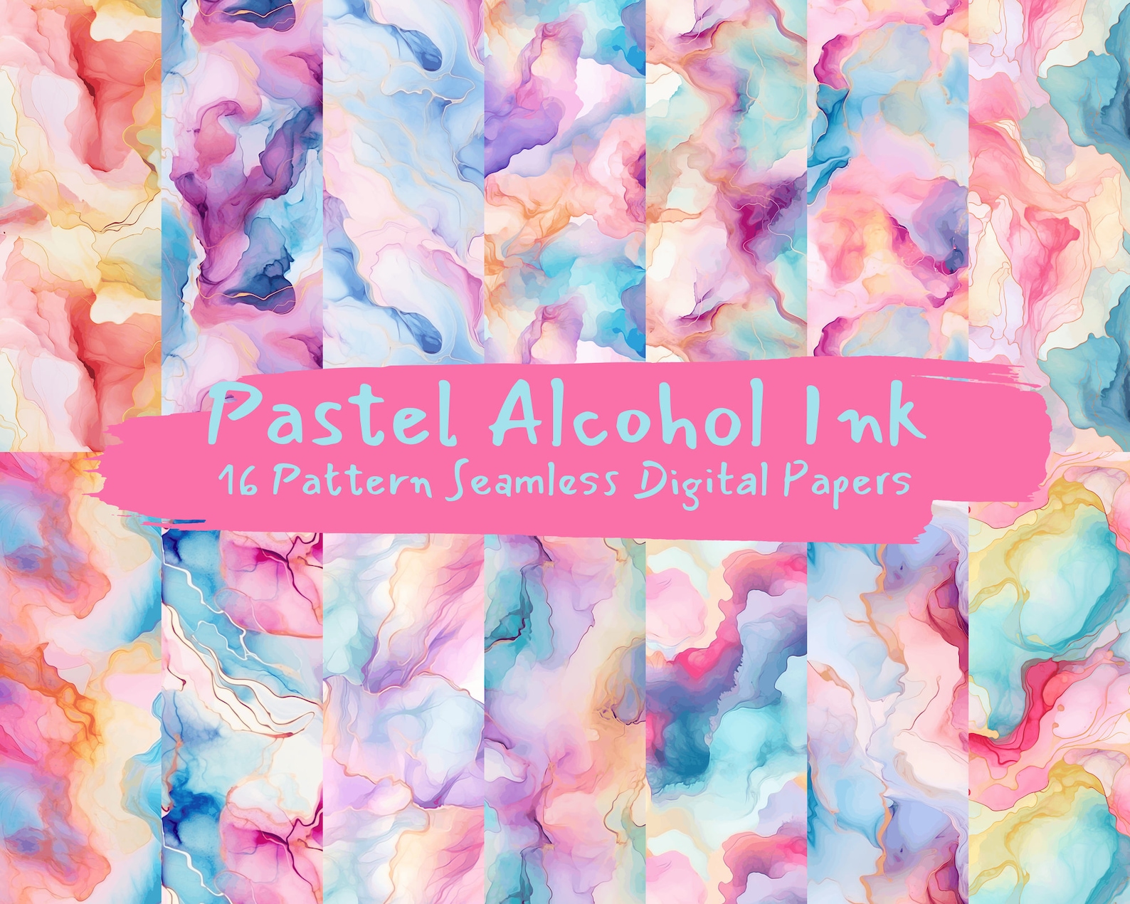Pastel Alcohol Ink Pattern Seamless Digital Papers - Tile Patterns ...