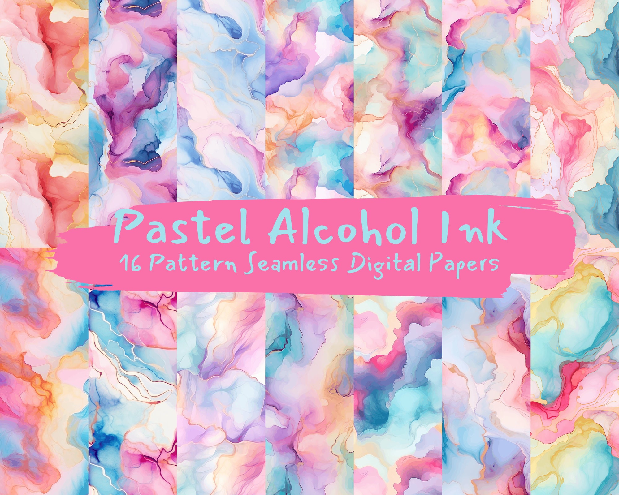 Pastel Alcohol Ink Pattern Seamless Digital Papers - Tile Patterns ...