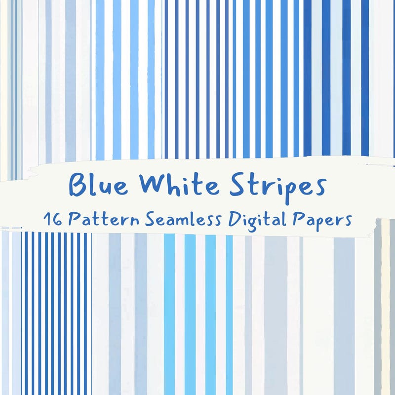 Blue and White Striped Pattern - Etsy