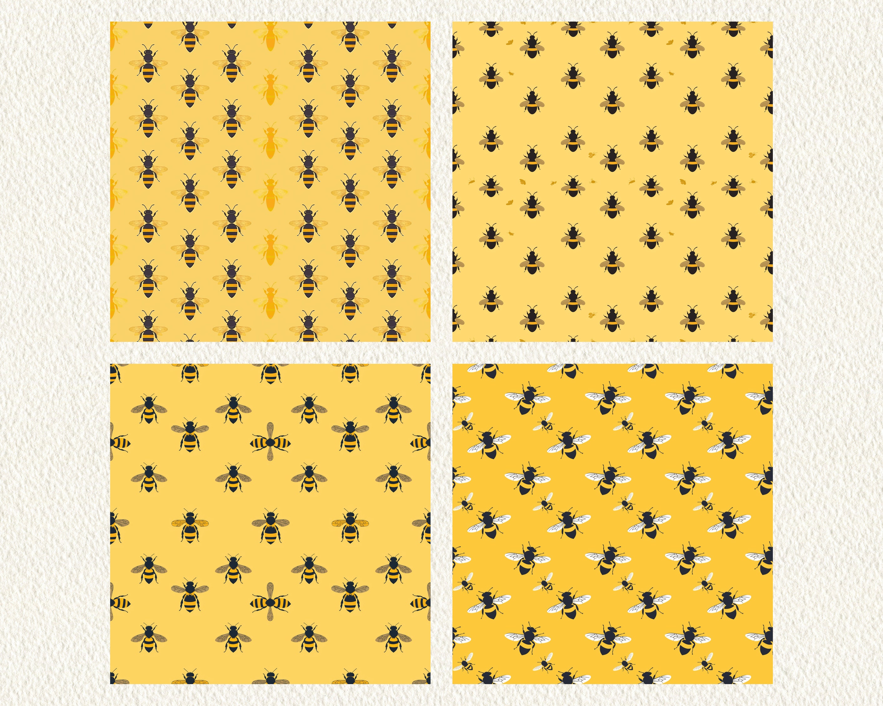 Honeycomb and Bees Pattern Seamless Digital Papers - Printable ...
