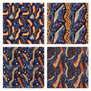 Emu Dreaming Art Pattern Seamless Digital Papers - Printable Scrapbook ...