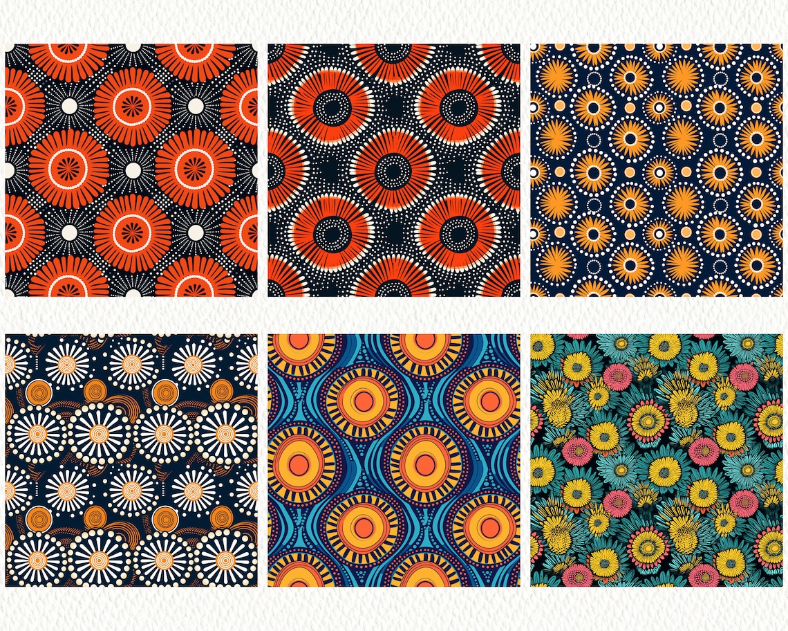 African Shweshwe Pattern Seamless Digital Papers Tile Patterns ...