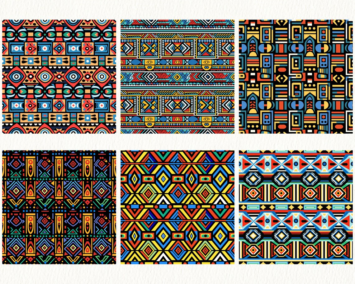 South Africa Ndebele Pattern Seamless Digital Papers Tile Patterns ...