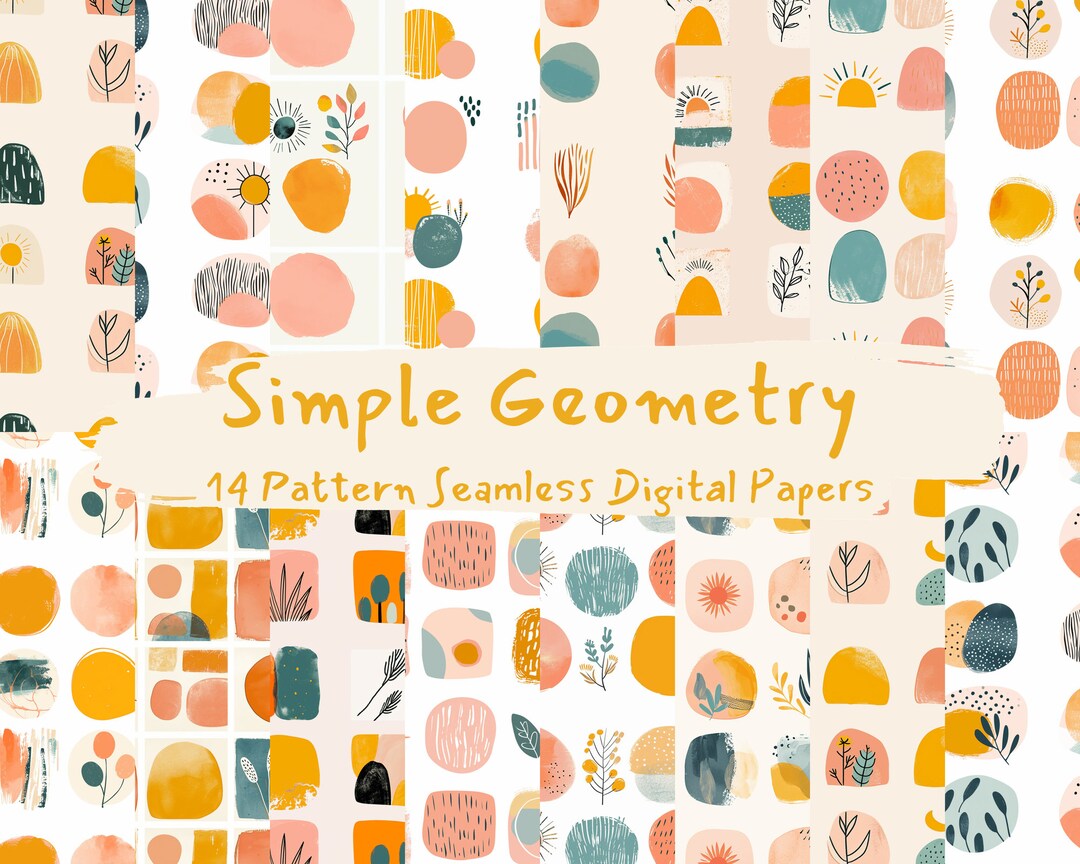 Simple Geometry Pattern Seamless Digital Papers - Tile Patterns ...