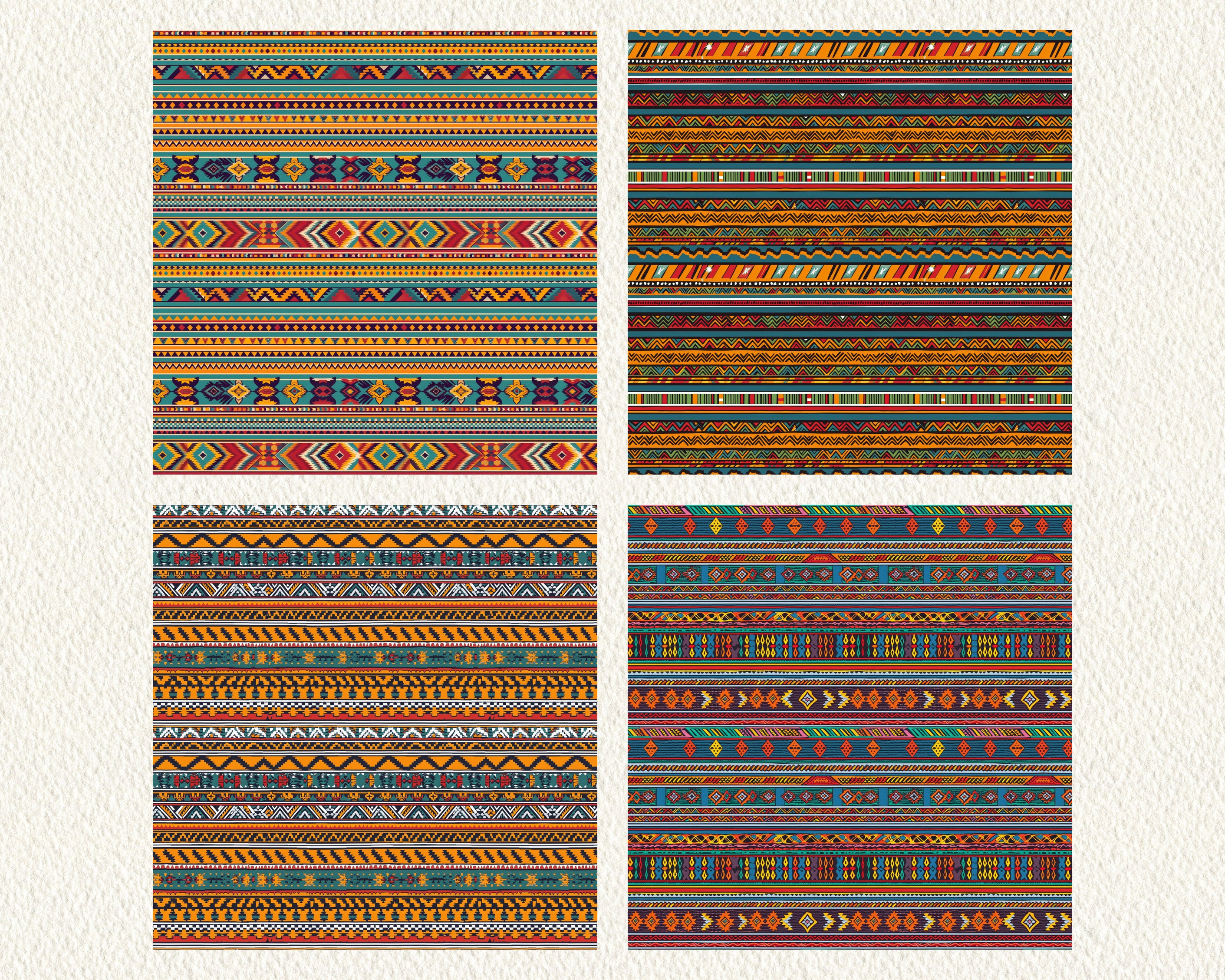Tribal Ethnic Borders Pattern Seamless Digital Papers - Printable ...