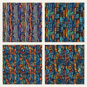 Hundertwasser Style Pattern Seamless Digital Papers - Printable ...