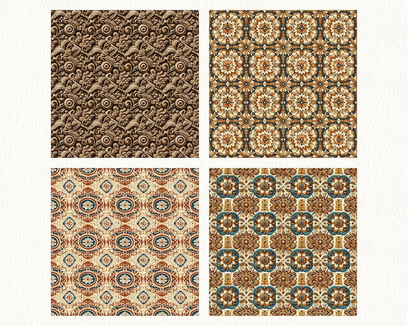 Maya Art Pattern Seamless Digital Papers - Printable Scrapbook Paper ...