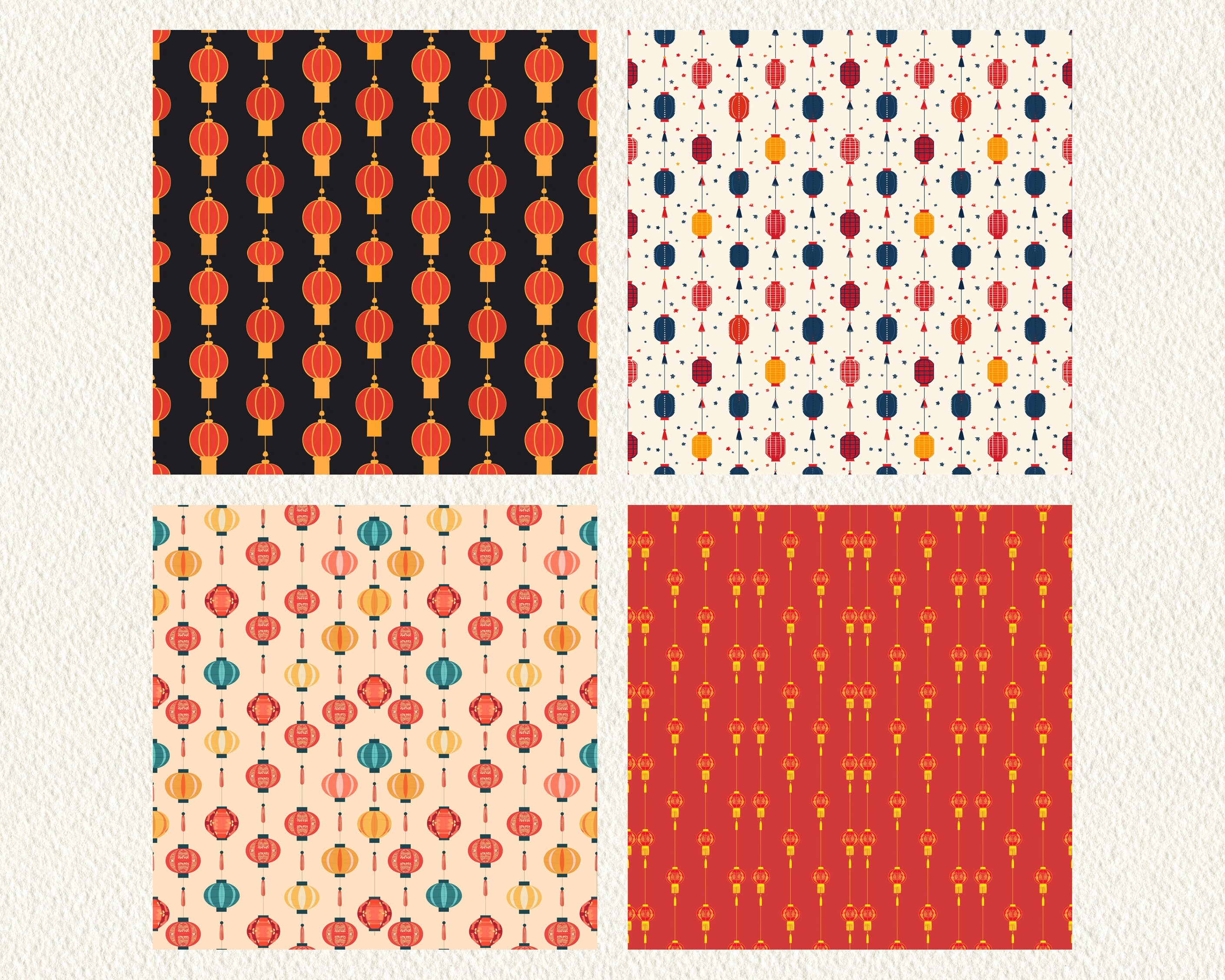 Chinese Lantern Pattern Seamless Digital Papers Printable Scrapbook ...