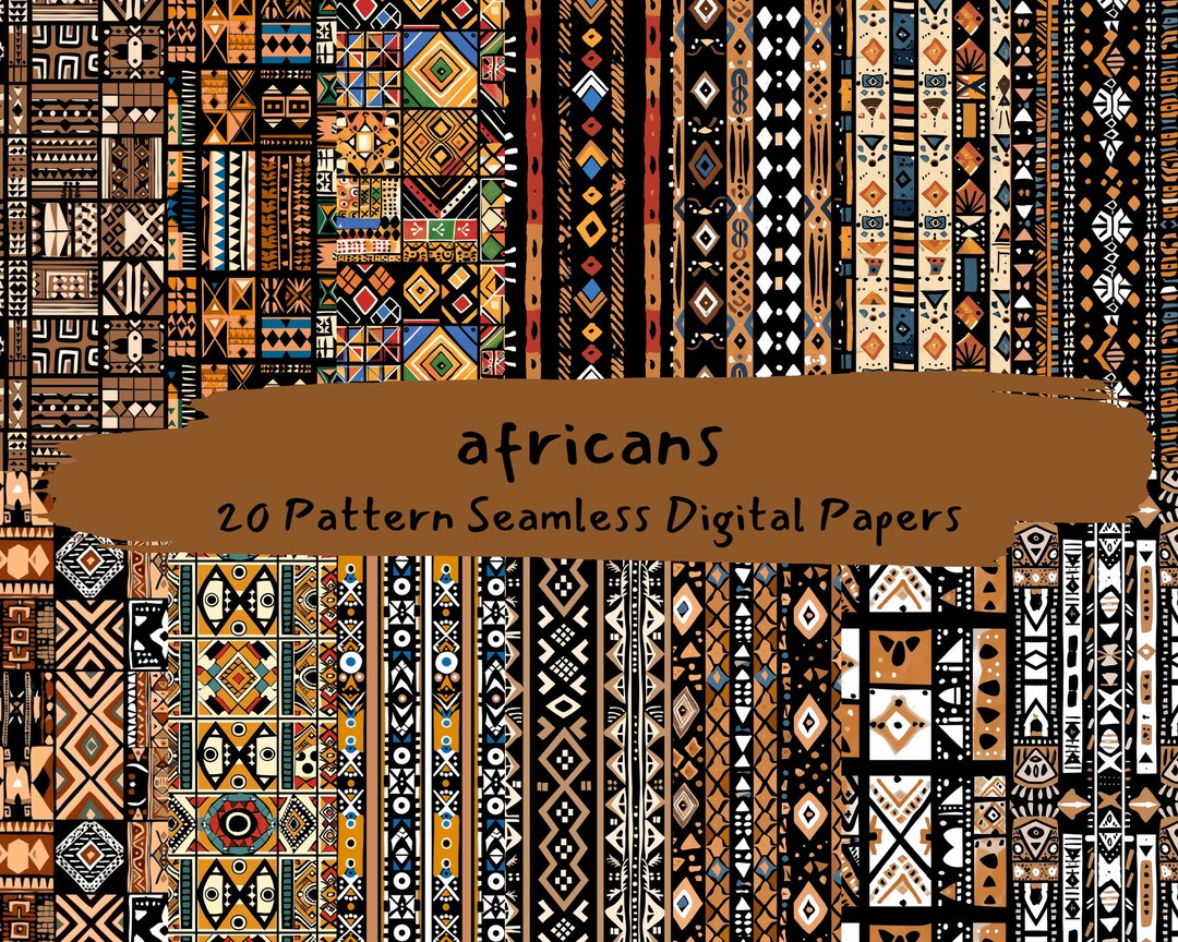 Africans Pattern Seamless Digital Papers - Printable Scrapbook Paper ...