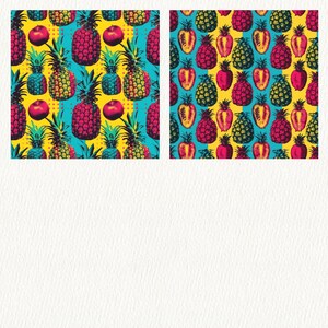Fruit Pop Art Pattern Seamless Digital Papers - Printable Scrapbook ...