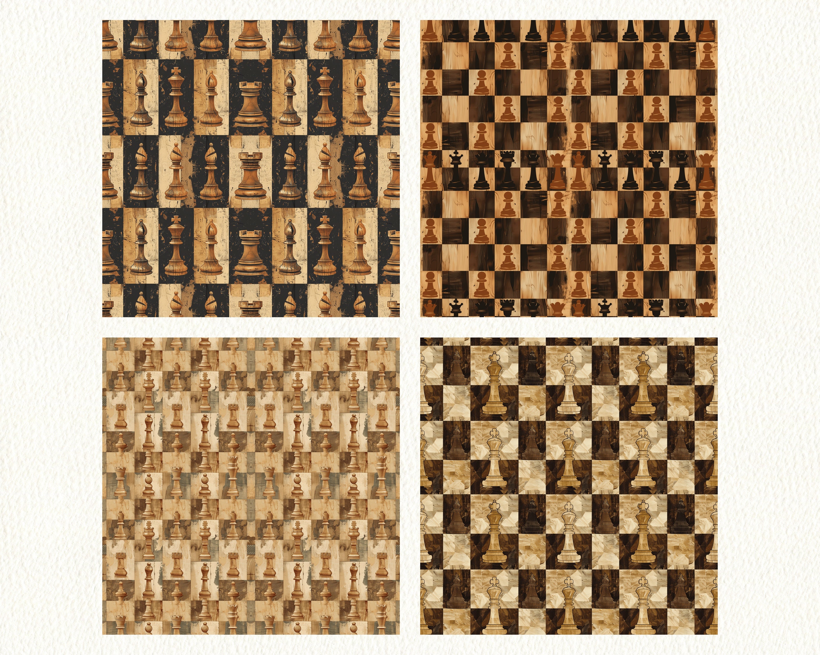 Wood Chess Pattern Seamless Digital Papers Printable Scrapbook Paper ...