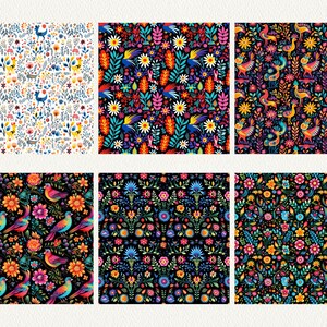 Otomi Embroidery Pattern Seamless Digital Papers - Tile Patterns ...