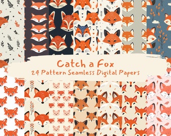 Fox Digital Paper Pack Commercial Use, Scrapbook Papers - Etsy