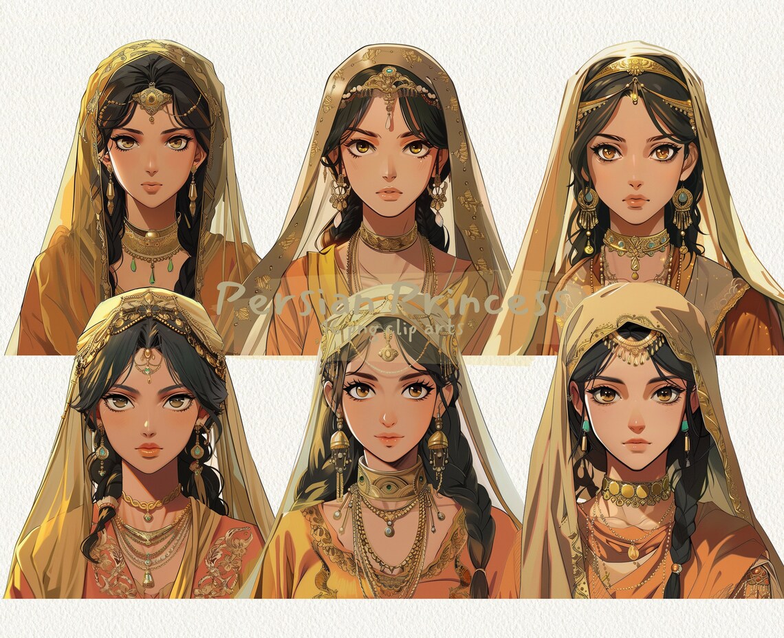 Persian Princess Digital Printable Clipart Bundle in PNG Format ...