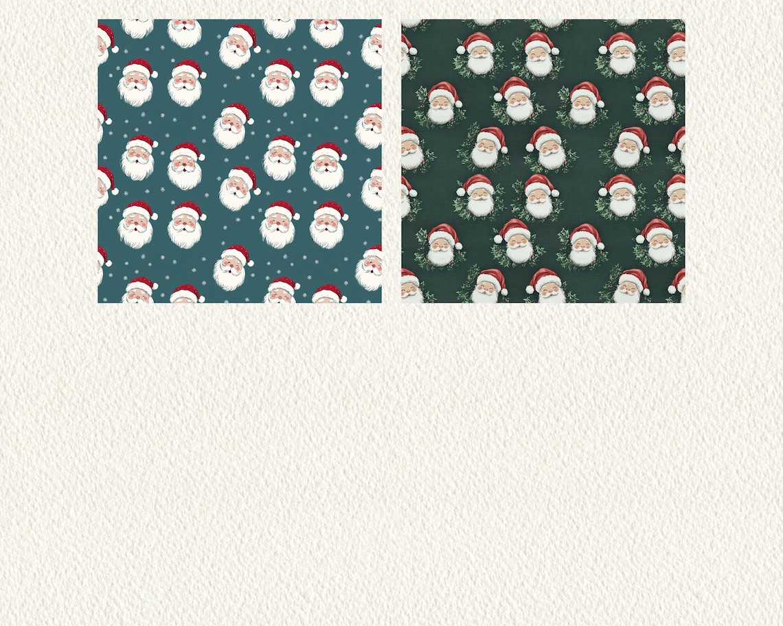 Santa Claus Pattern Seamless Digital Papers - Printable Scrapbook Paper ...