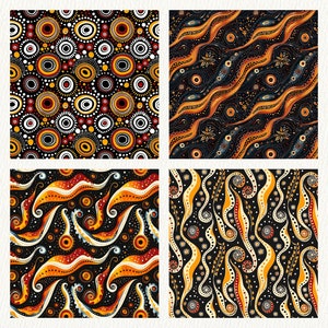 Aboriginal Dreamtime Pattern Seamless Digital Papers - Printable ...