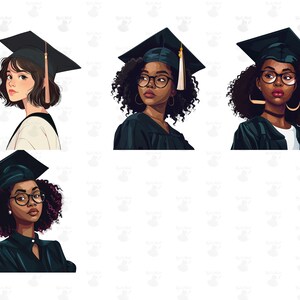 Graduation Girl Digital Printable Clipart Bundle in PNG Format ...