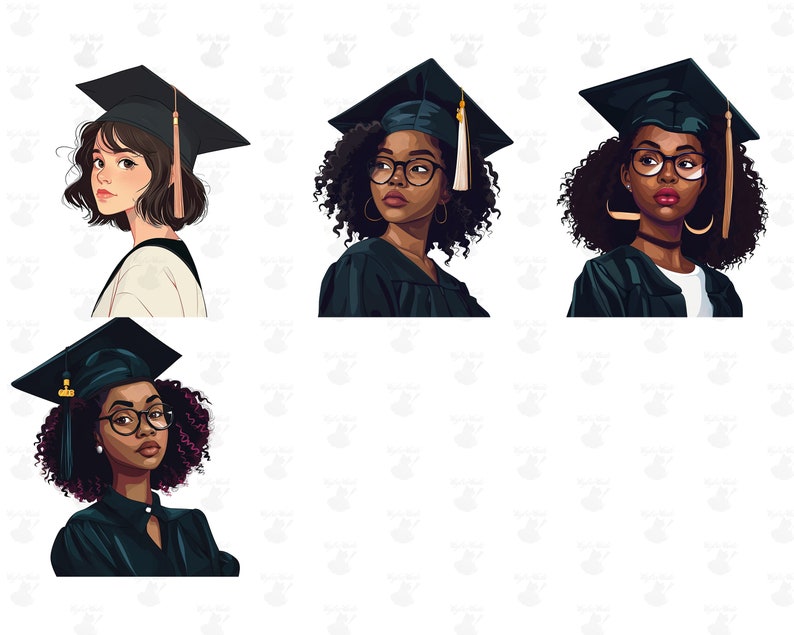 Graduation Girl Digital Printable Clipart Bundle in PNG Format ...